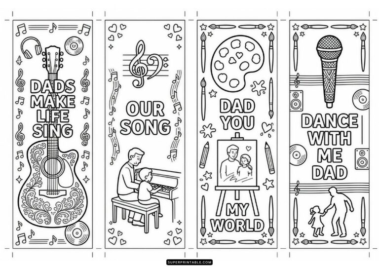 45+ Father's Day Bookmarks Coloring Pages (Free PDF Printables)