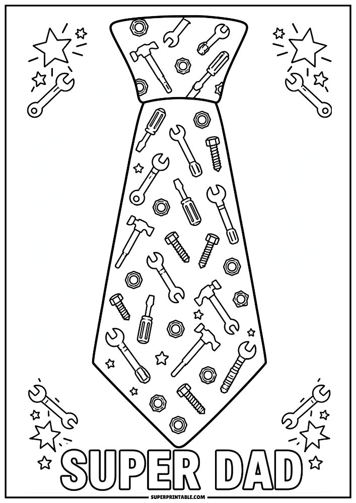 12+ Father's Day Tie Coloring Pages (Free PDF Printables)