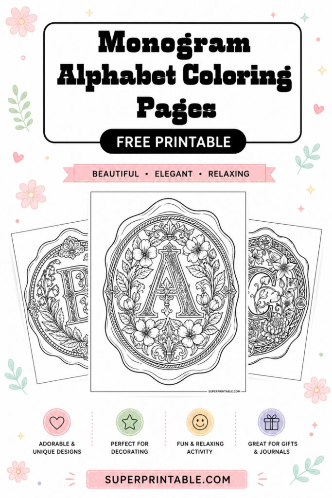Monogram Alphabet Coloring Pages (Free PDF Printables)