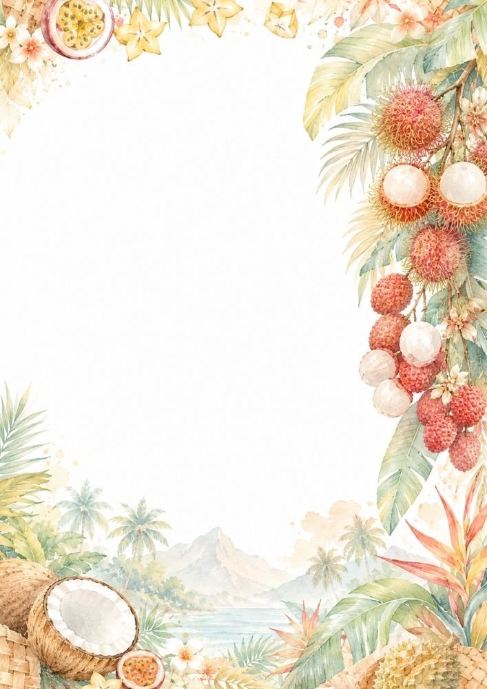 12+ Tropical Fruits Border Pages (Free PDF Printable)