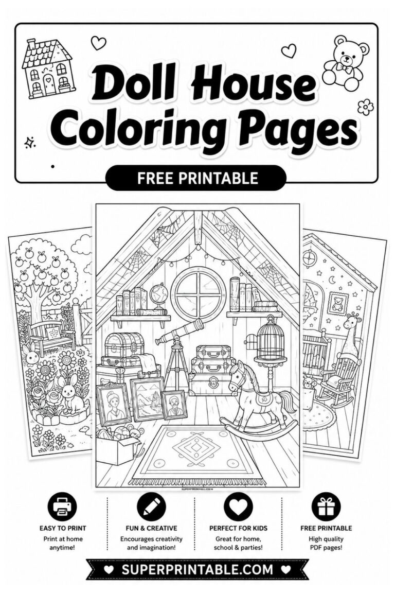 12+ Doll House Coloring Pages (Free PDF Printables)