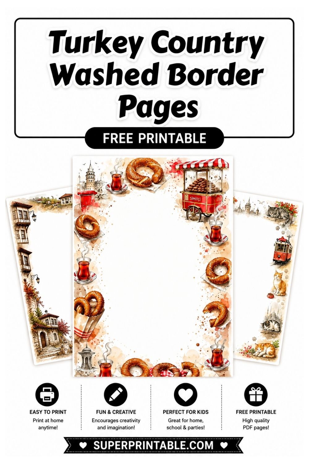 12+ Turkey Country Washed Border Pages (Free PDF Printables)
