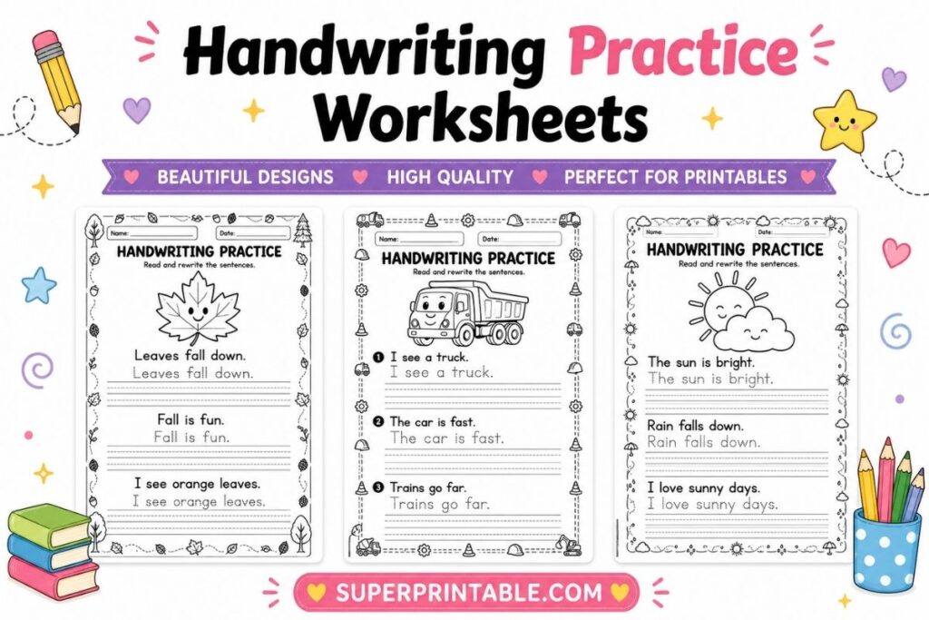 15+ Handwriting Practice Worksheets (Free PDF Printables)