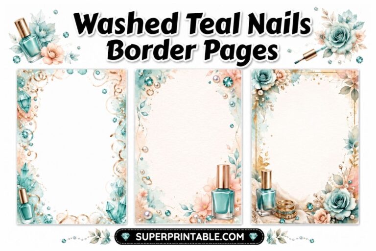 18+ Washed Teal Nails Border Pages (Free PDF Printables)