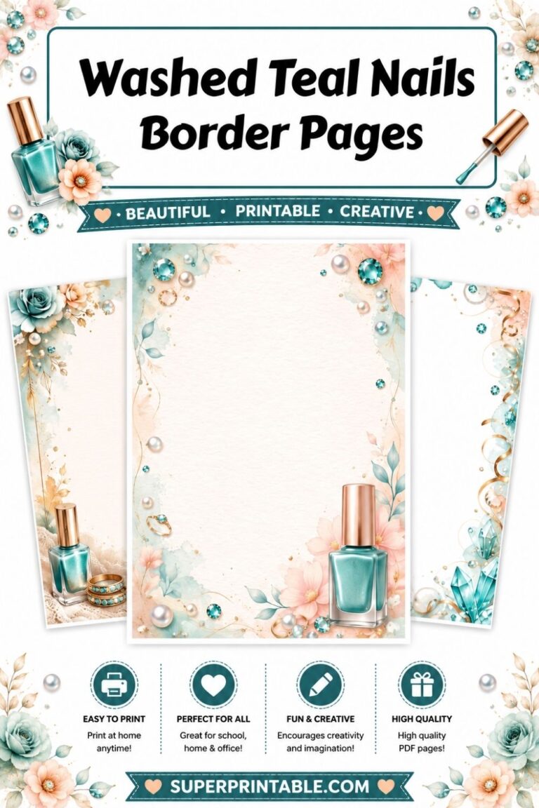 18+ Washed Teal Nails Border Pages (Free PDF Printables)