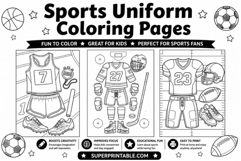 20 Sports Uniform Coloring Pages (Free PDF Printables)