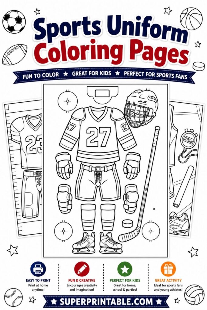 20 Sports Uniform Coloring Pages (Free PDF Printables)