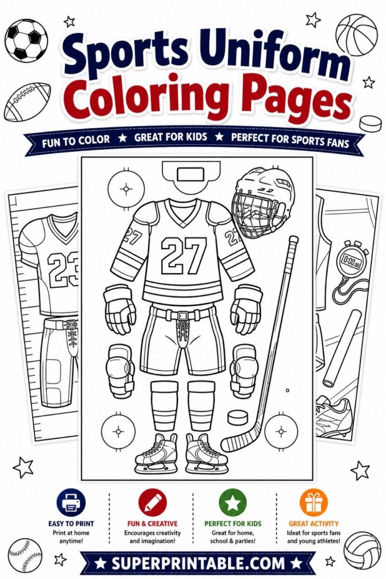 20 Sports Uniform Coloring Pages (Free PDF Printables)